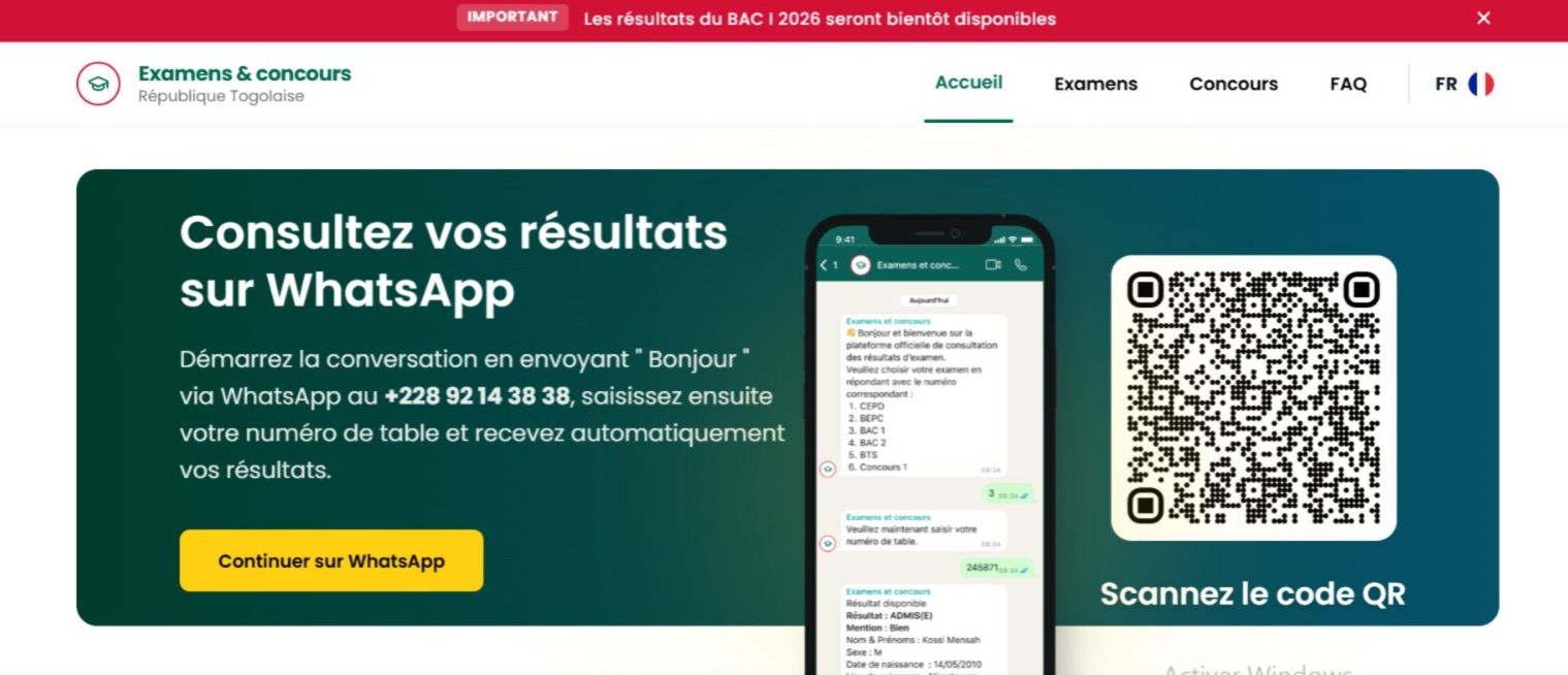 BAC I 2026 au Togo : deux options simples pour accéder à ses résultats ...